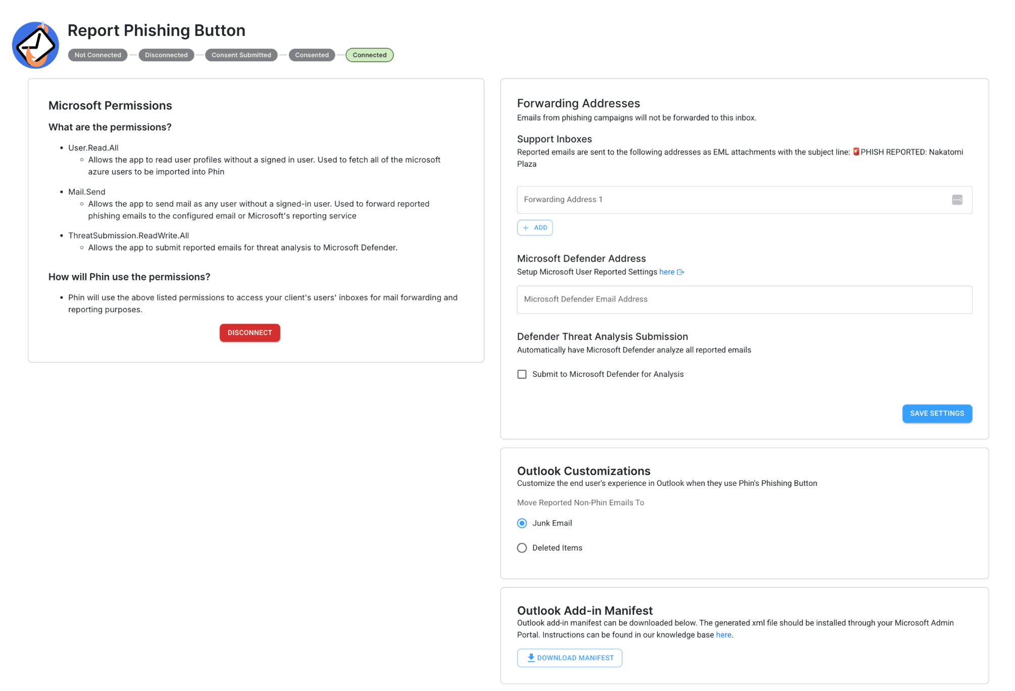 Phin’s Outlook Report Phishing Button