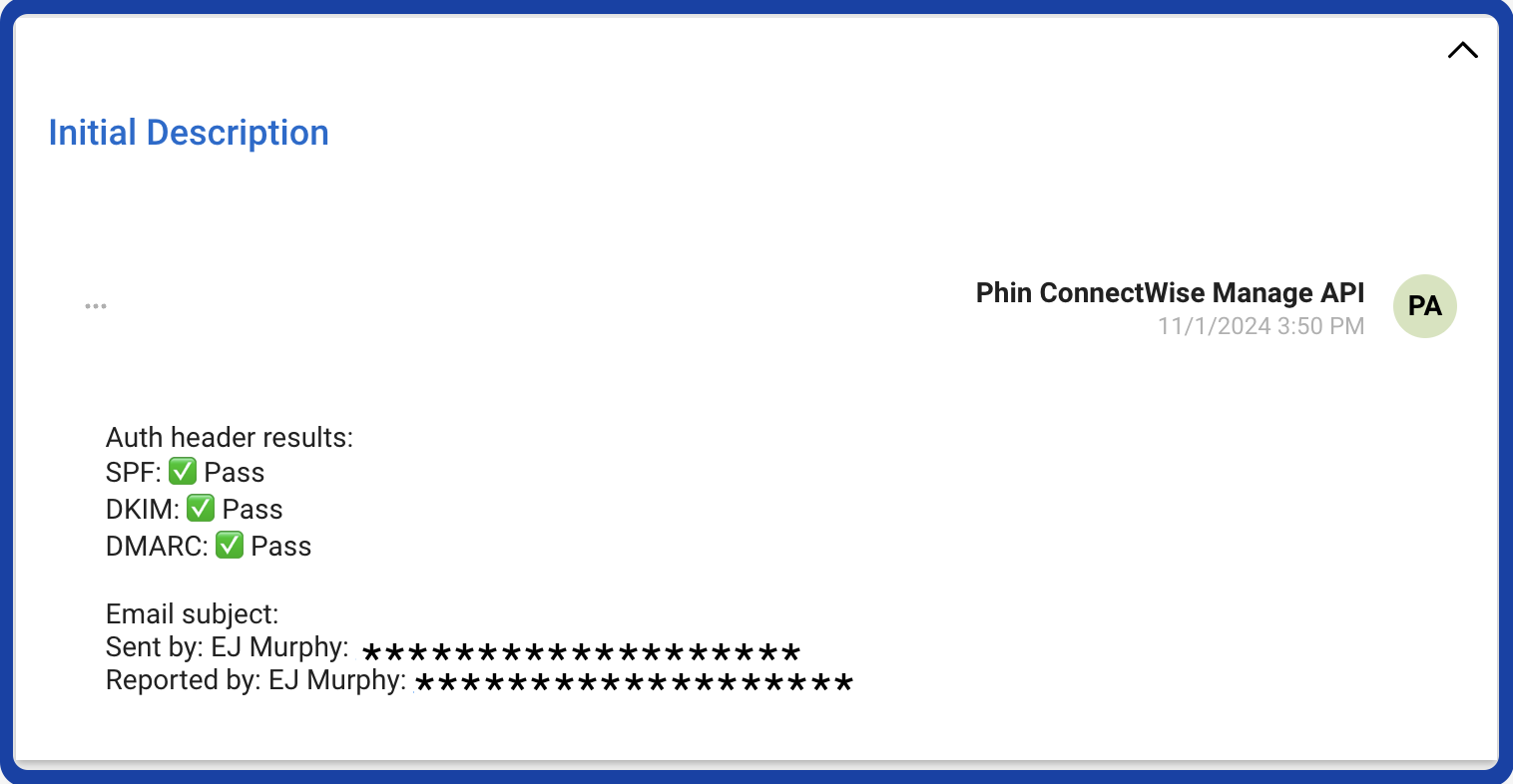 ConnectWise Manage Service Desk Integration