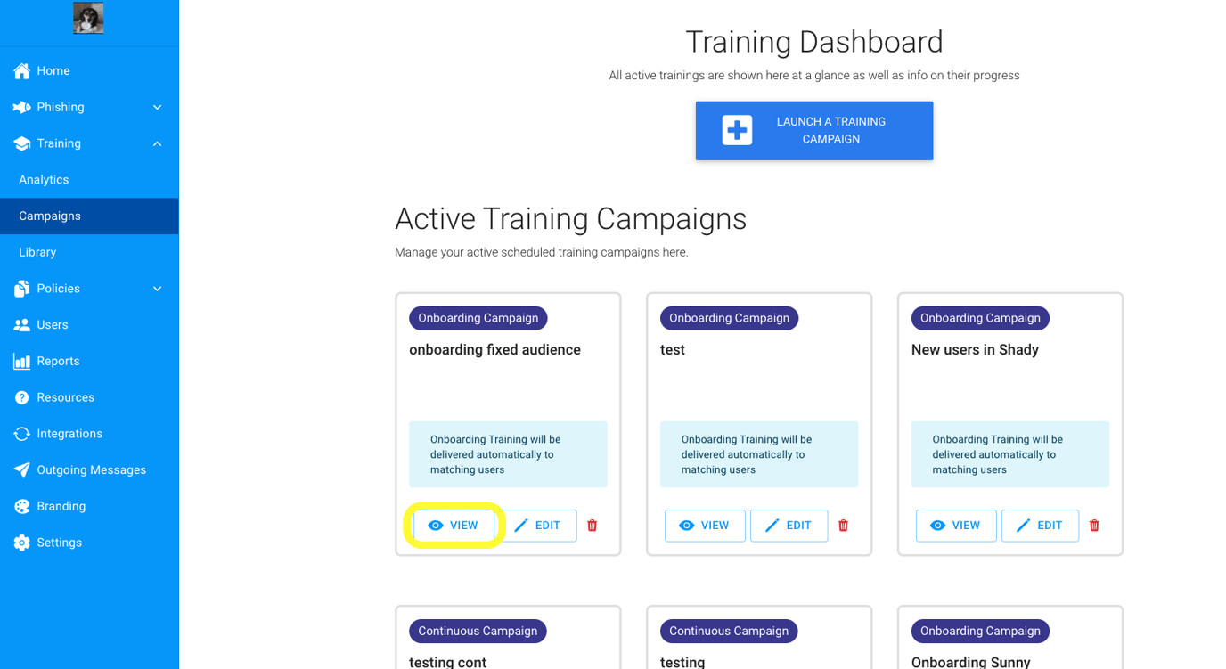 How to Edit Continuous Training Campaigns