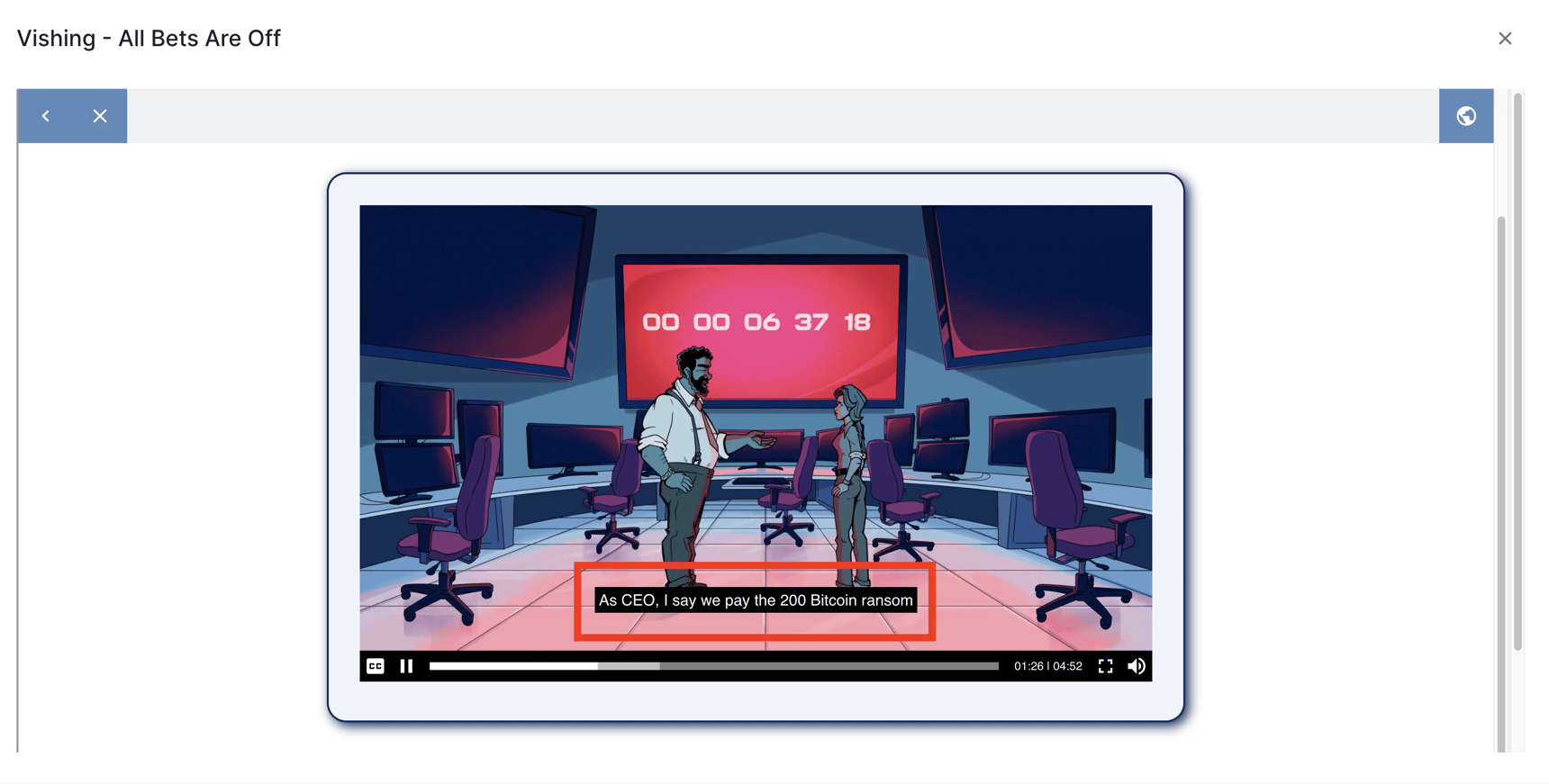 How to Turn Closed Captions On/Off in Phin Security